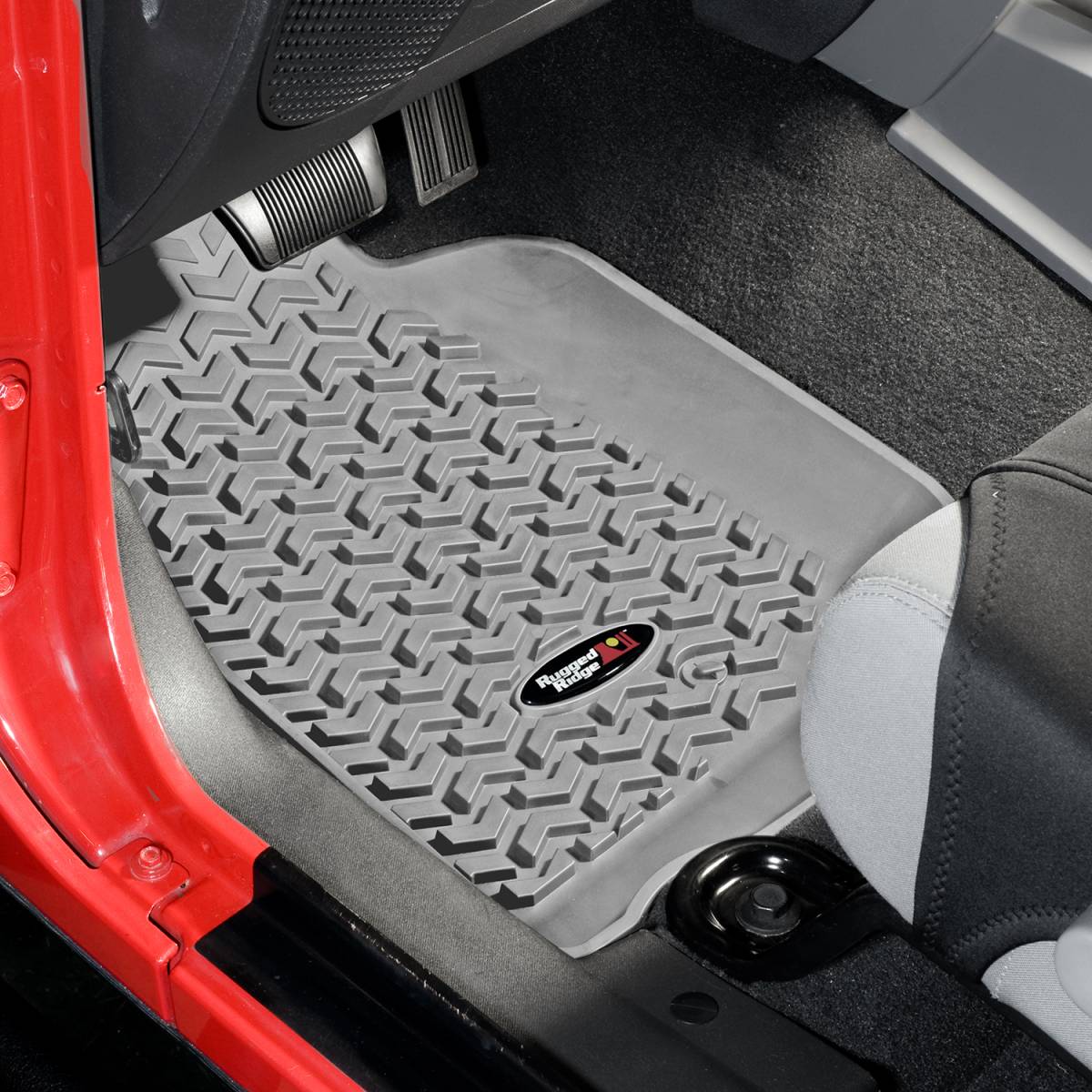 Floor Liners Front Gray 07 16 Jeep Wrangler JK JKU